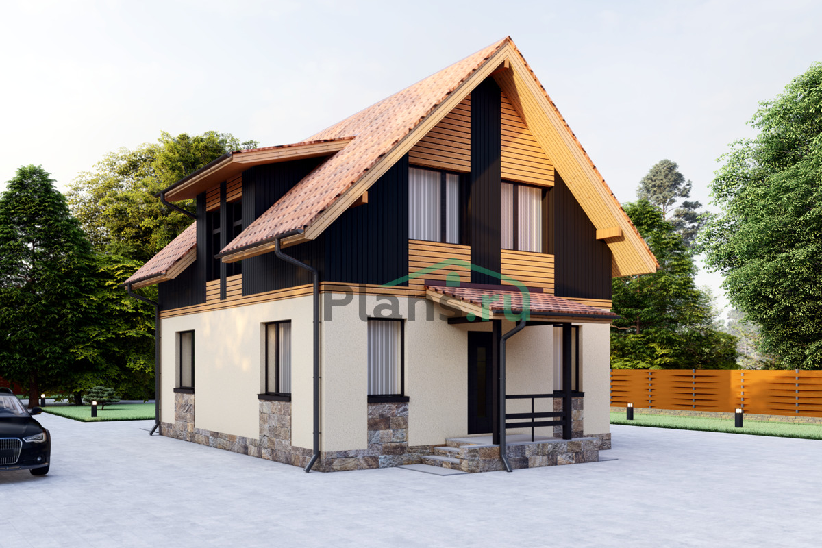 Проект дома 81-38 101 м2, c террасой и котельной - БАСТЭН