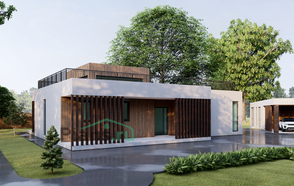 Проект дома 81-54 135 м2, c зимним садом - БАСТЭН